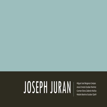 Joseph juran aportaciones al control de la calidad | PDF