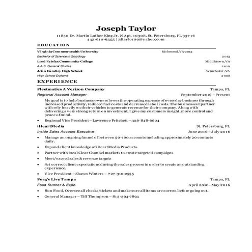 Joseph Taylor Resume | DOCX