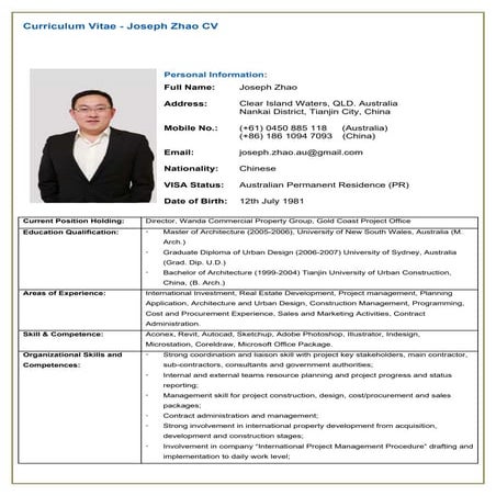 Joseph zhao cv 2017 | PDF