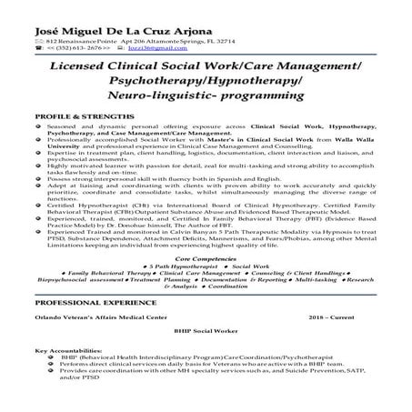 Jose resume 2018 | DOCX | Mental Health | Diseases and Conditions
