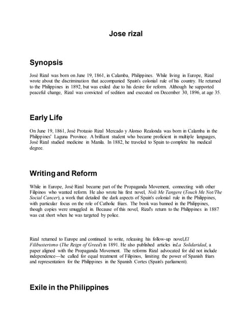 Achievements of jose rizal | PPTX | Christianity | Religion & Spirituality