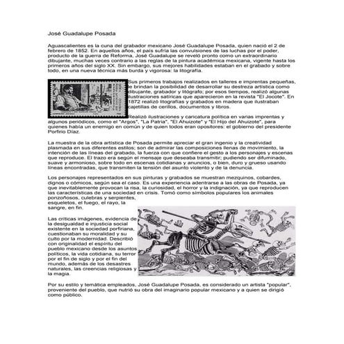José guadalupe posada Biografia | DOCX
