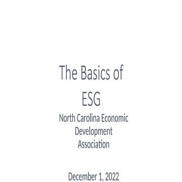 Josh Marks ESG Reporting an Introductory | PPT