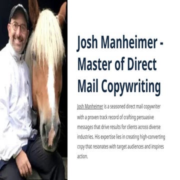 Josh C. Manheimer: Expert in Direct Response Marketing | PPTX