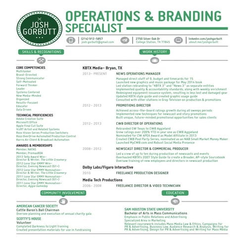 Josh Gorbutt Resume | PDF