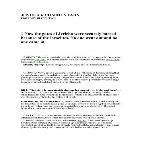 Joshua 6 commentary | PDF