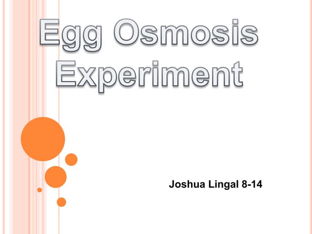 Egg osmosis experiment | PPTX | Chemistry | Science
