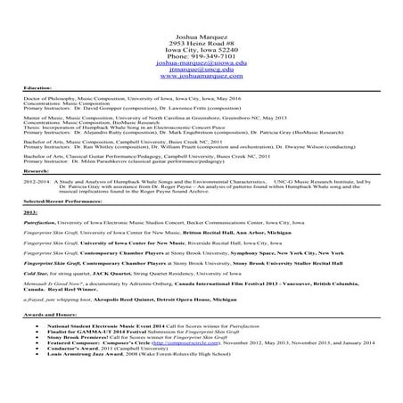 Joshua Marquez 1page Resume/CV | PDF