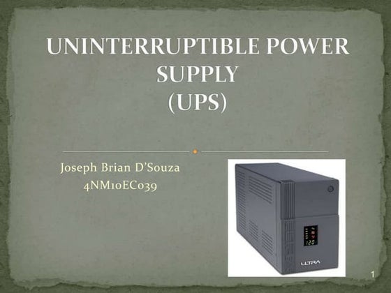 UPS (Uninterrupted Power Supply) | PPTX | Gas and Electric | Home Utilities