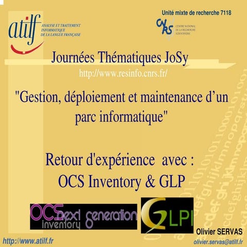 Rapport Glpi Partie Theorique 1258dfdssss Ppt