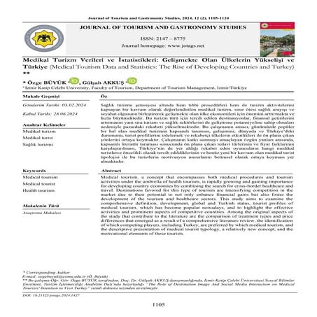 Medikal turizm verileri ve istatistikleri: Gelişmekte olan ülkelerin ...