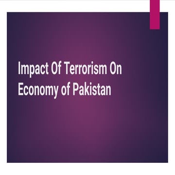 Impact of terrorism on economy of Pakistan | PDF