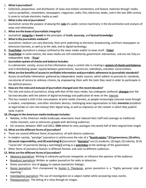 What is Journalism ? Types and Role of journalism. | PPTX