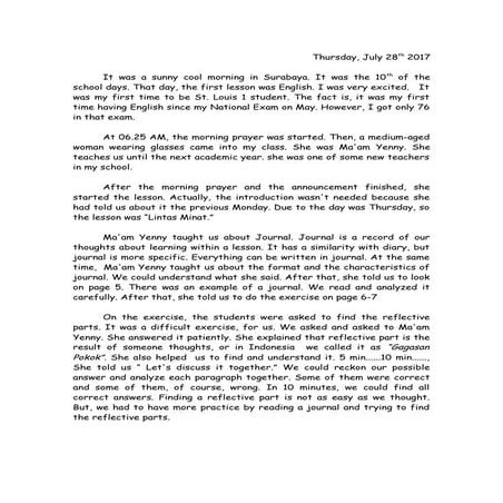 example of Journal Text | ODT