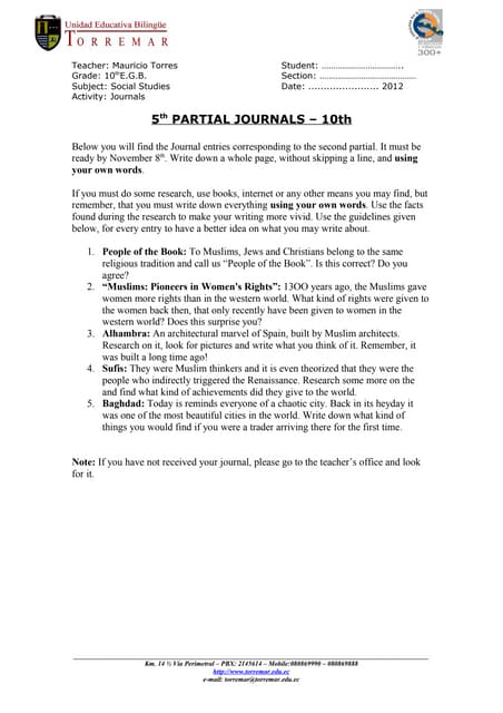 Journals10 4th Partial | PDF