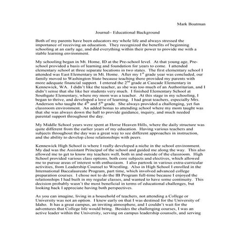 Journal - Educational Background | PDF