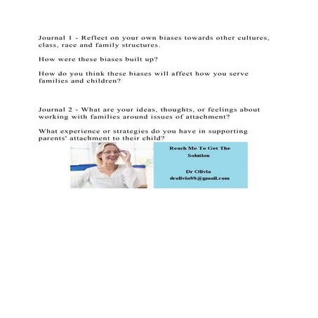 Journal 1 - Reflect on your own biases towards other cultures, class | DOCX
