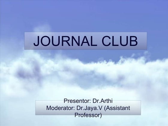 How to prepare an effective journal club | PPTX