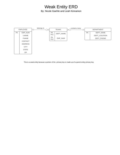 Entity Relationship Diagram: Weak Entity | PDF | Databases | Computer ... Entity Relationship Diagram: Weak Entity | PDF | Databases | Computer ...