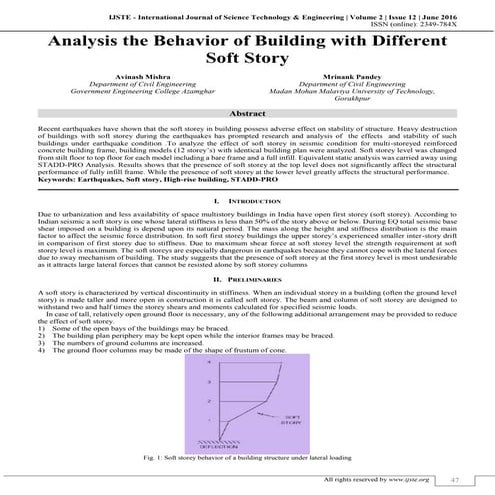Journal analysis the behaviour of building with different soft story | PDF