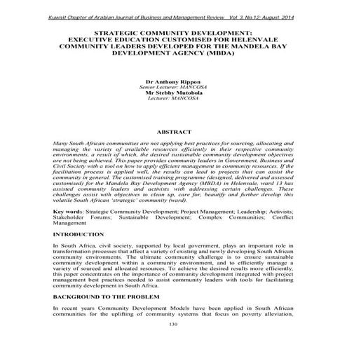 Strategic Community Development: Executive Education customised for ...