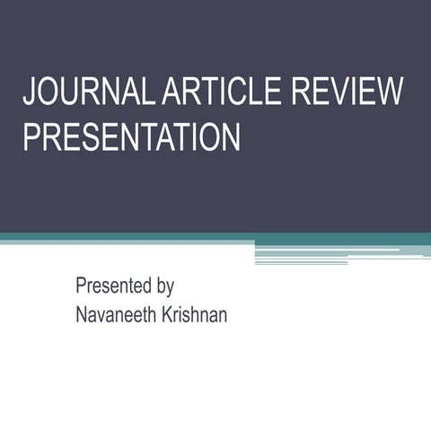Journal article review presentation | PPTX