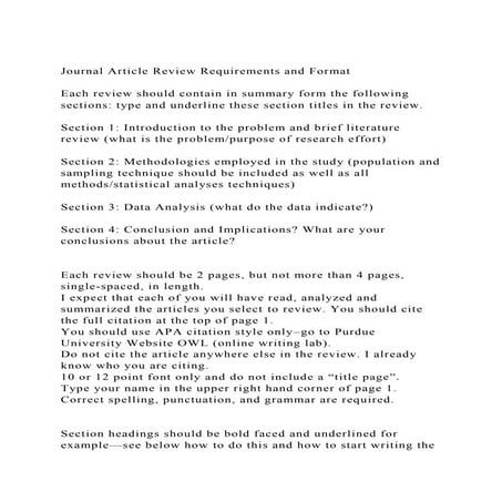Journal Article Review Requirements and FormatEach review shou.docx