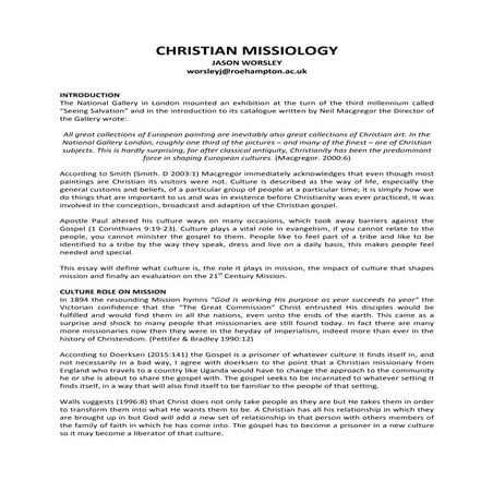 Christian Missiology | PDF