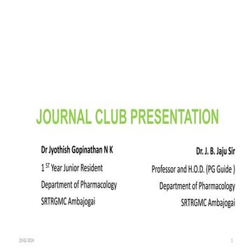 JOURNAL CLUB PRESENTATION - CPLE VS PLACEBO IN THE TRETMENT OF DENGUE ...