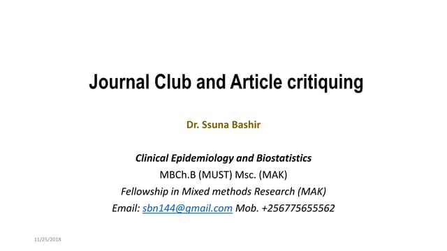 JOURNAL CLUB PRESENTATION TEMPLATE DOCUMENT | PPTX