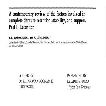 Journal club on Management of flabby ridges | PPTX