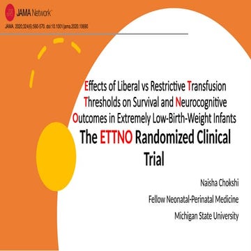 Journal clubs- neonatal blood transfusion threshold | PPTX