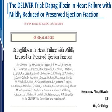 The DELIVER Trial: Dapagliflozin in Heart Failure with Mildly Reduced ...