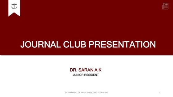 JOURNAL CLUB PRESENTATION | PPT