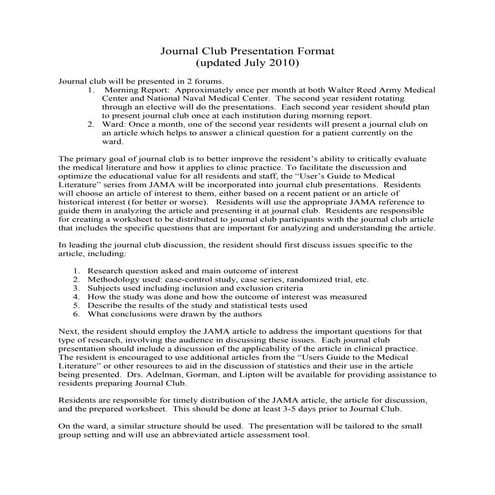 How to present a journal club | PPT