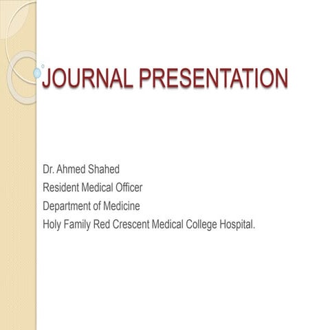 Journal club presentation | PPT