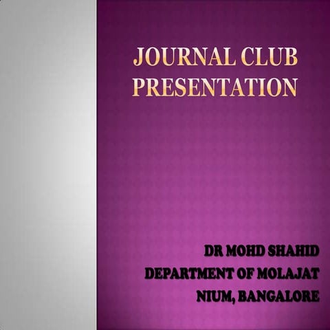 Journal club presentation on 05 oct 13 | PPTX