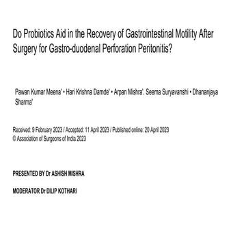Journal club Probiotics .pptx in Post op Patients of Gastroduodenal ...
