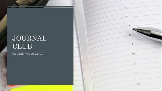 How to present a journal club | PPT