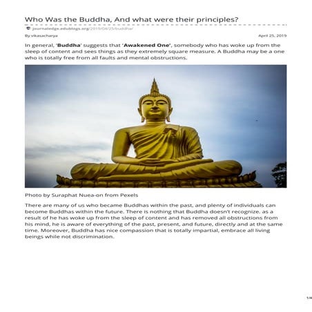 Who was the Buddha and what were their principles. | PDF