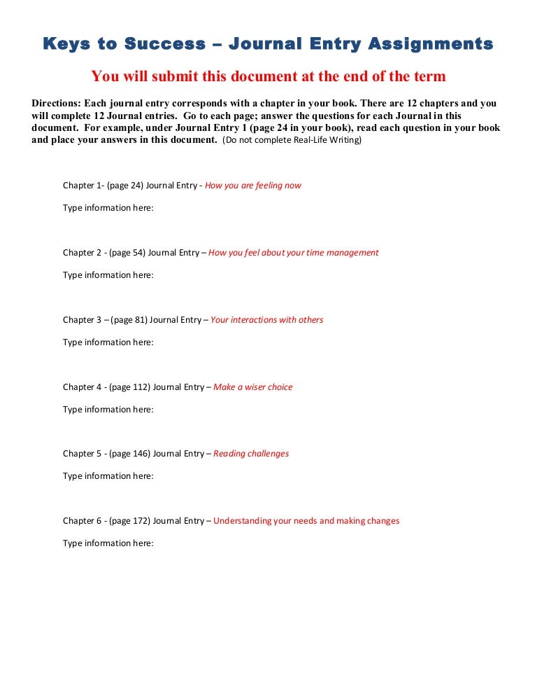 Journal Entries Journal Entries