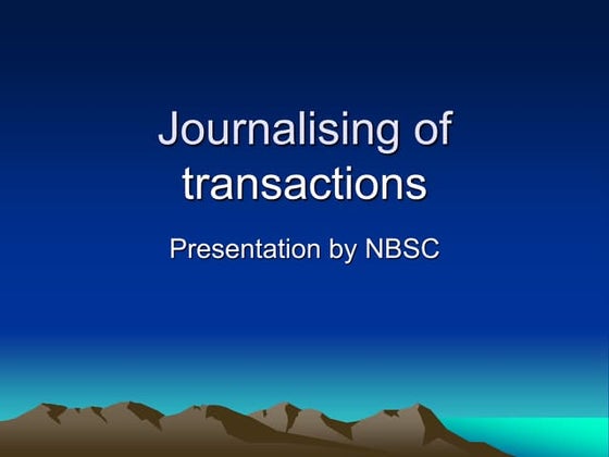 Introduction to journal entry | PPT