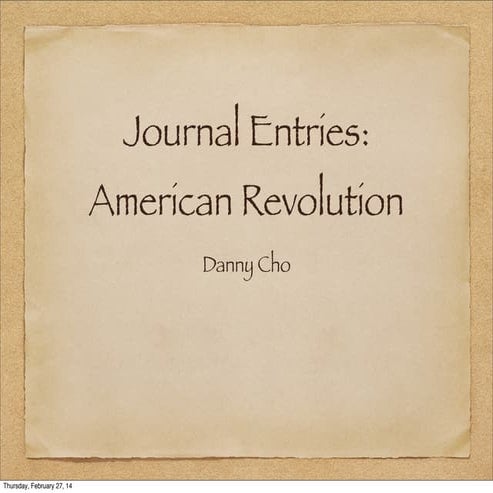 Journal entries american revolution | PPT