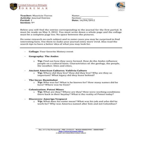 Journal entries 9th | PDF