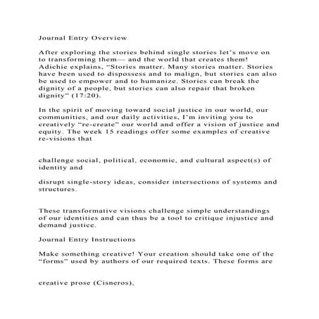 Journal Entry OverviewAfter exploring the stories behind single .docx