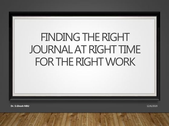Presentation on journal suggestion tool and journal finder | PPT