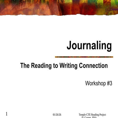Journaling Workshop Powerpoint presentation | PPT