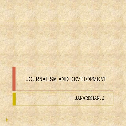 Journalism and development | PPTX
