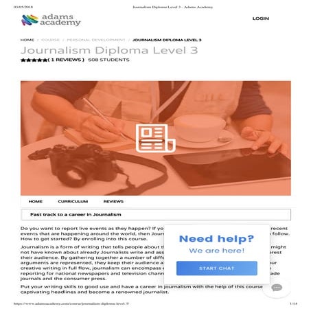 Media and Journalism Course - One Education | PDF