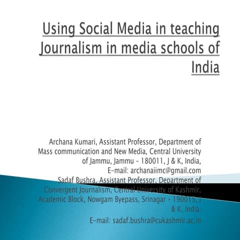 Journalism education | PPTX